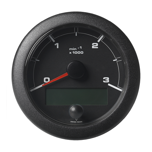OL Tachometer 3000RPM 85mm Black